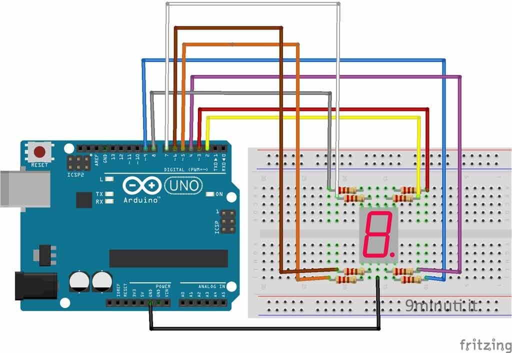 Display A Sette Segmenti Con Arduino Uno R3 9minuti